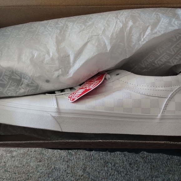 Vans | Shoes | Vans Pure White On White Checkers | Poshmark